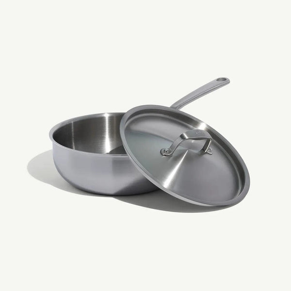 MADE IN Cookware 3 QT Stainless Clad Saucier with Lid - Kitchen & Company